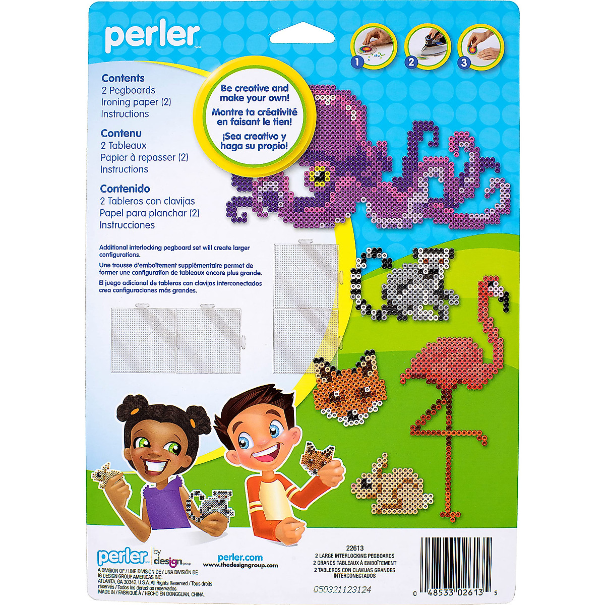 Perler Beads Funfusion: Large Clear Interlocking Pegboards, 2pcs
