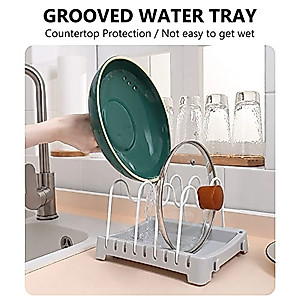 WANCHIY Cookie Sheet Organizer Rack for Cabinet- 3 PACK Pot and Pan Organizer for Cabinet, Adjustable Cutting Board Organizer, Baking/Lid/Dish/Plates/Pan Organizer Rack for Cabinet