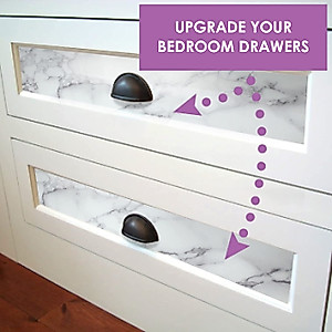 Craftopia Adhesive Craft Vinyl Roll | White Marble Vinyl , Bamboo, Wood Grain | Various Sizes and Designs (White and Gray Marble Color Pack of 3) .