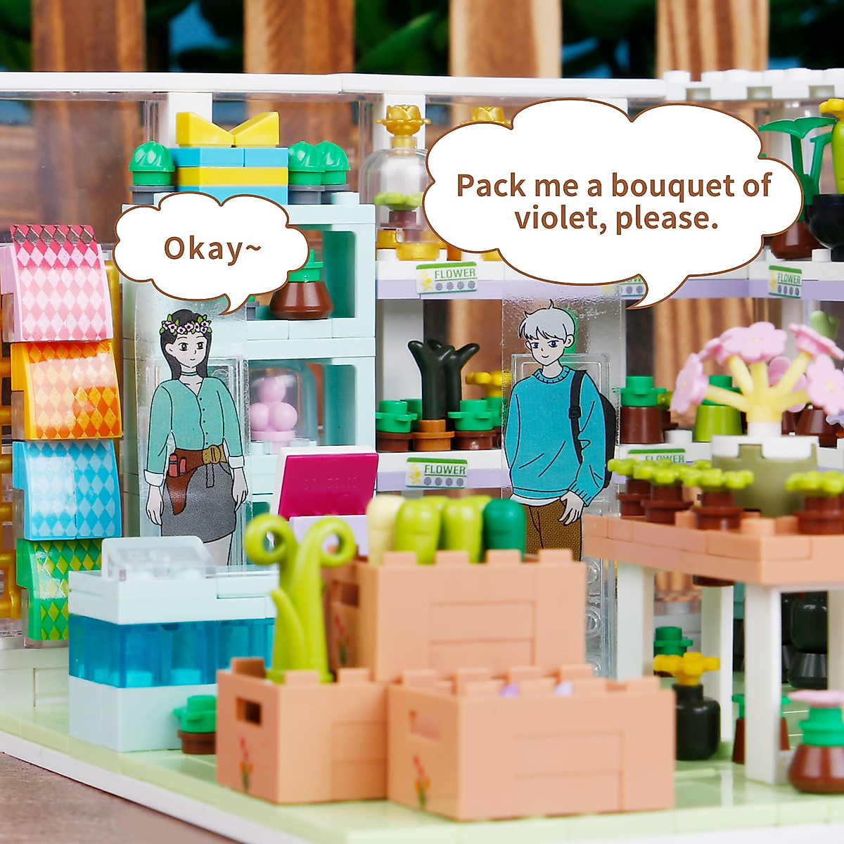 600PCS Flower House Building Blocks,Creative Ideals Floweres Shop Building Blocks, Best Choice for 6+ Boys, Girls or Adults