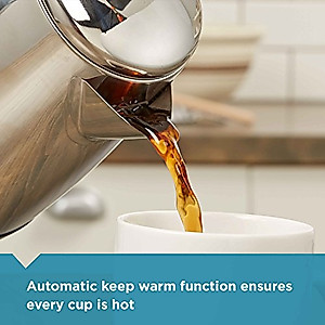 Spectrum Brands Farberware 8-Cup Percolator, Stainless Steel, FCP280, Black