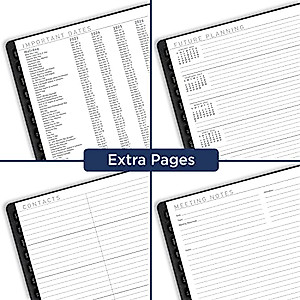 AT-A-GLANCE 2023 Monthly Planner, 9” x 11”, Large, Monthly Tabs, Pocket, Faux Leather, Contemporary, Black (70260X05)