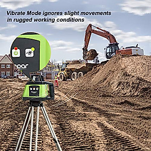 Huepar Electronic Self-Leveling Rotary Laser Level Kit -360 Horizontal Laser Beam Interior/Exterior Rotating Laser Level Tool, Receiver, Protective Glasses, Alkaline Battery, Hard Case Kit RL200HR