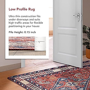 nuLOOM Stella Machine Washable Traditional Tribal Ultra Thin Area Rug, 8' x 10', Rust