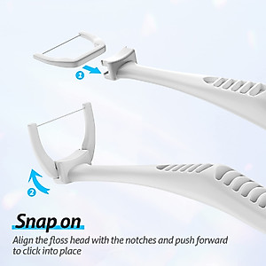 RAZOKO Dental Floss Picks, Clean Dental Flossers Kit with 2 Handle and 180 Extra Strength Refills