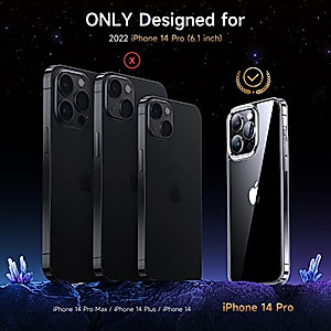 Humixx [5 in 1] for iPhone 14 Pro Case, with 2X Screen Protector + 2X Lens Protector, [20x Anti-Yellowing][12 FT Drop Protection] Clear Shockproof Protective Case for iPhone 14 Pro 6.1 inch