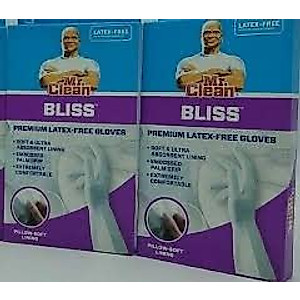 Mr. Clean Premium Latex-Free Gloves Bliss Medium Size (Pack of 2 Pairs)