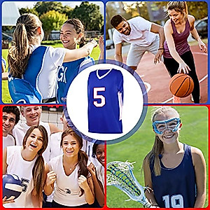 Hicarer 12 Pack Number Printing Basketball Jerseys Men Mesh Basketball Uniforms for Team Sports Scrimmage (Blue)