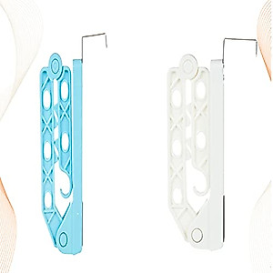 Alipis White Clothing Rack Portable Clothes Rack 6 Home Foldable Poratble Cabinet Over White Blue Door + Drying Rack Holes for Underwear Clothes Dorm Socks Hanger White Clothing Rack