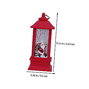 NOLITOY 2pcs Christmas Flame Lights Christmas Decorative Lantern Santa Snow Globe Lantern LED Christmas Lantern Table Top Decor Small Telephone Booth Lamp Snowball Christmas Plastic