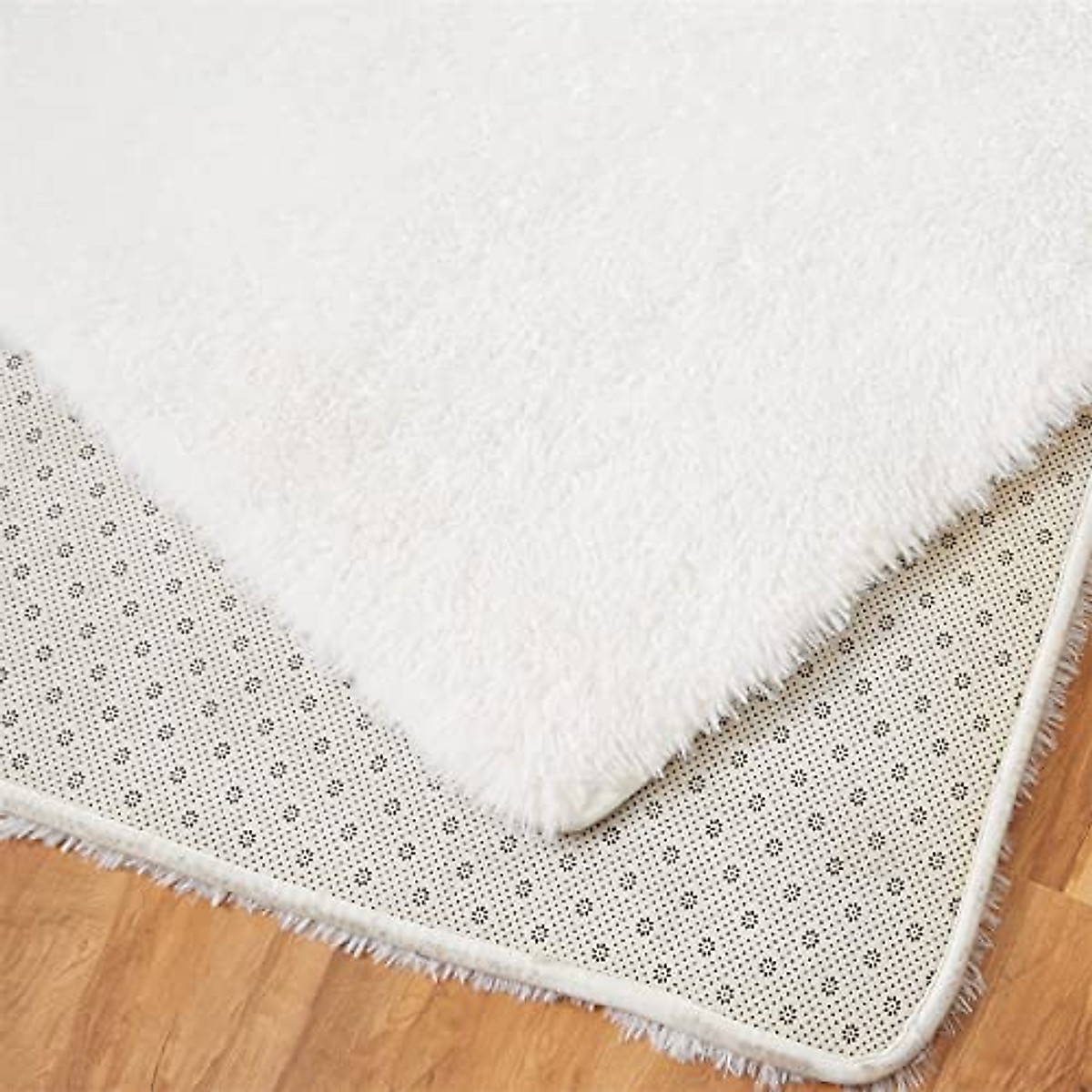 AMTOVO Shag Area Rugs for Bedroom, White Fluffy Rug Plush Living Room Carpet 8 x 10 Feet, Indoor Modern Plush Area Rugs, Fuzzy Nursery Shaggy Rugs for Kids Room