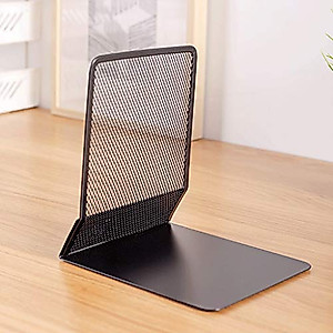 Office Bookends Metal Black Bookends，Book Stands Lightweight & Durable Book Holders Non-Slip Book Ends，for Book Divider Stopper Holders Desk Bookends Decorative bookends