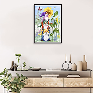 VIGEGU Paint by Numbers for Adults-Gnomes Flower Paint by Numbers Kits,Paint by Numbers for Kids Beginners,Gift Home Wall Decor(12X16inch)