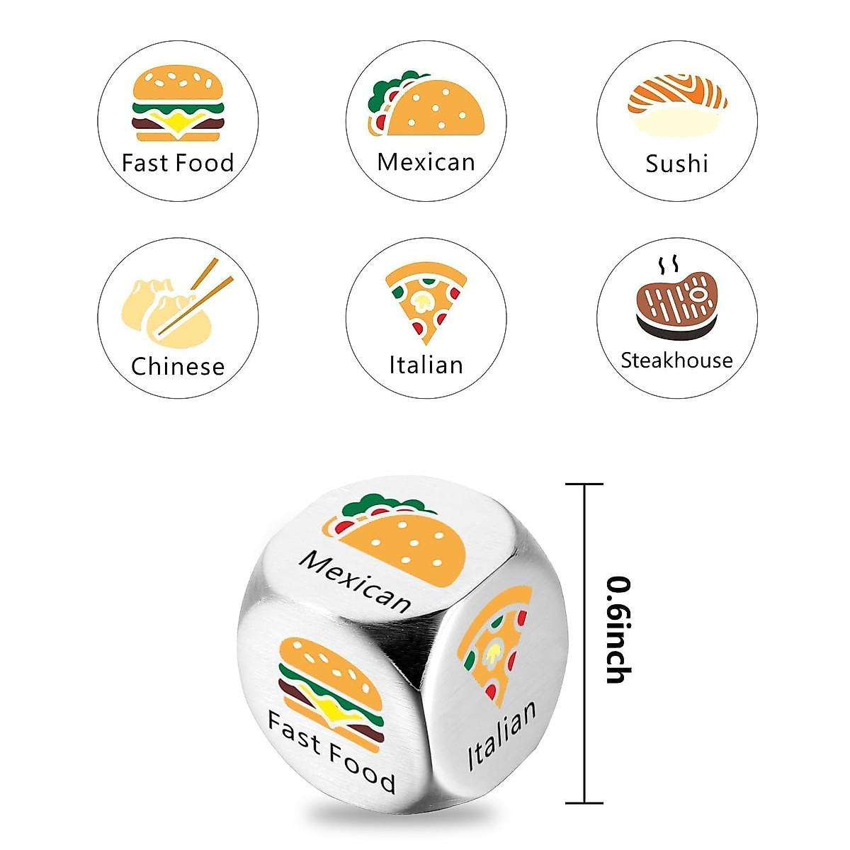 11th Anniversary Wedding Gifs for Couple Boyfriend Girfriend Birthday Gifts for Wife Husband Food Decision Dice Bridal Shower Gifts for Bride Date Night Dice for Couple Friends Valentines Christmas