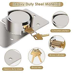 BEVISKkki 2 Pack Hidden Shackle Padlock Heavy Duty Solid Steel Cargo Van Door Locks Anti Theft with Hasp 73MM Puck Lock High Security Garage Shed Door Lock with 4 Keys for Trucks, Gates, Vans,Trailer