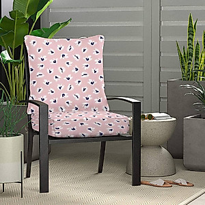 2-Piece Outdoor Deep Seat Cushion Set Pink Navy Floral botanical seamless suitable for fashion prints Back Seat Lounge Chair Conversation Cushion for Patio Furniture Replacement Seating Cushion