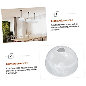 GARVALON Frosted Glass Lampshade Bell Lamp Shades Round Chandelier Fandelier Ceiling Fan Globe Lamp Shades Ceiling Lamp Shade Ceiling Fan Glass Bowl Replacement Household Lamp Shade Fixture