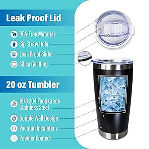 20 oz Tumblers, Stainless Steel Travel Coffee Mug with Lid, Double Wall Vacuum Insulated Coffee Tumbler, Durable Powder Coated Coffee Cup for Hot and Cold Drinks 1 Pack, Black