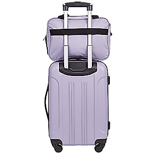 Travelers Club Midtown Hardside Luggage Travel Set, Spinner Wheels,Zippered Divider,Telescopic Handle,Lightweight, Lilac, 4-Piece Set