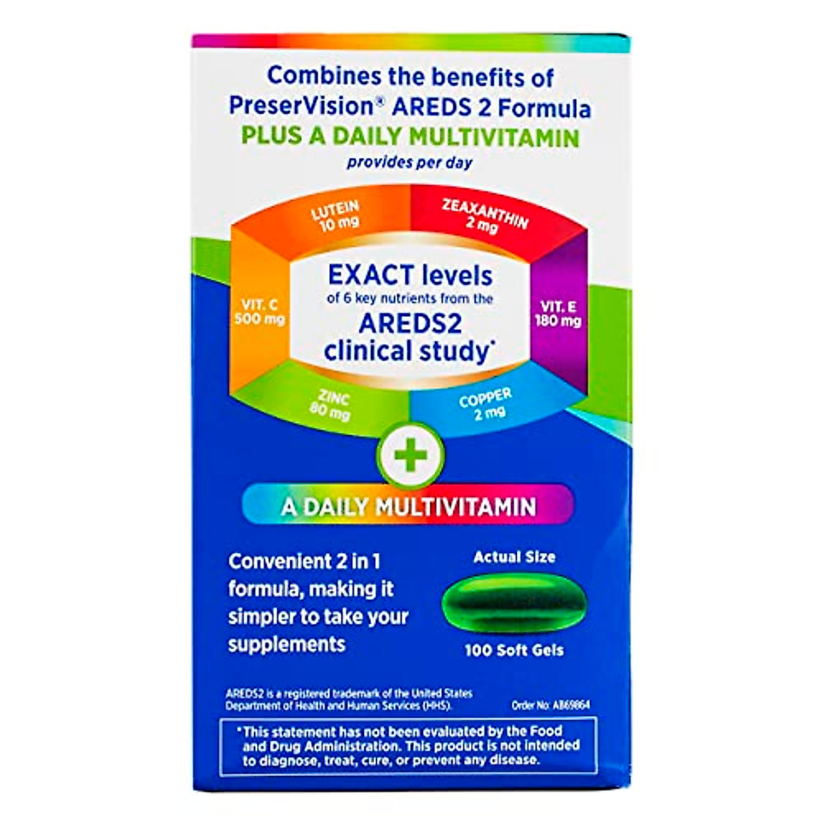 PreserVision Eye Vitamin Mineral, 100 Soft Gels (Pack of 2)