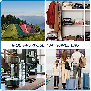 TSA Approved Toiletry Bag 3-1-1 Clear Travel Cosmetic Bag with Handle - Quart Size Bag with Zipper - Carry-on Luggage Clear Toiletry Bag for Liquids - Airport Airline TSA Compliant Bag for Man Women