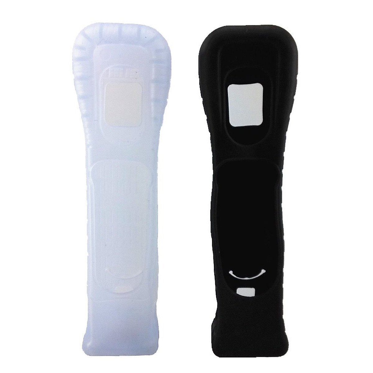 yueton 2pcs Black and White Replacement Extended Silicone Protective Skin Case Cover for Nintendo Wii Motion Plus Remote Controller