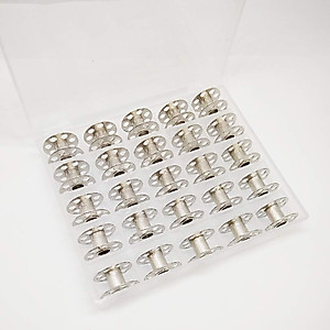HONEYSEW 25PCS Metal BOBBINS with Clear Box # 0115367000-B Alt# 0015367200 for Bernina bobbins (25pcs with Clear Box)