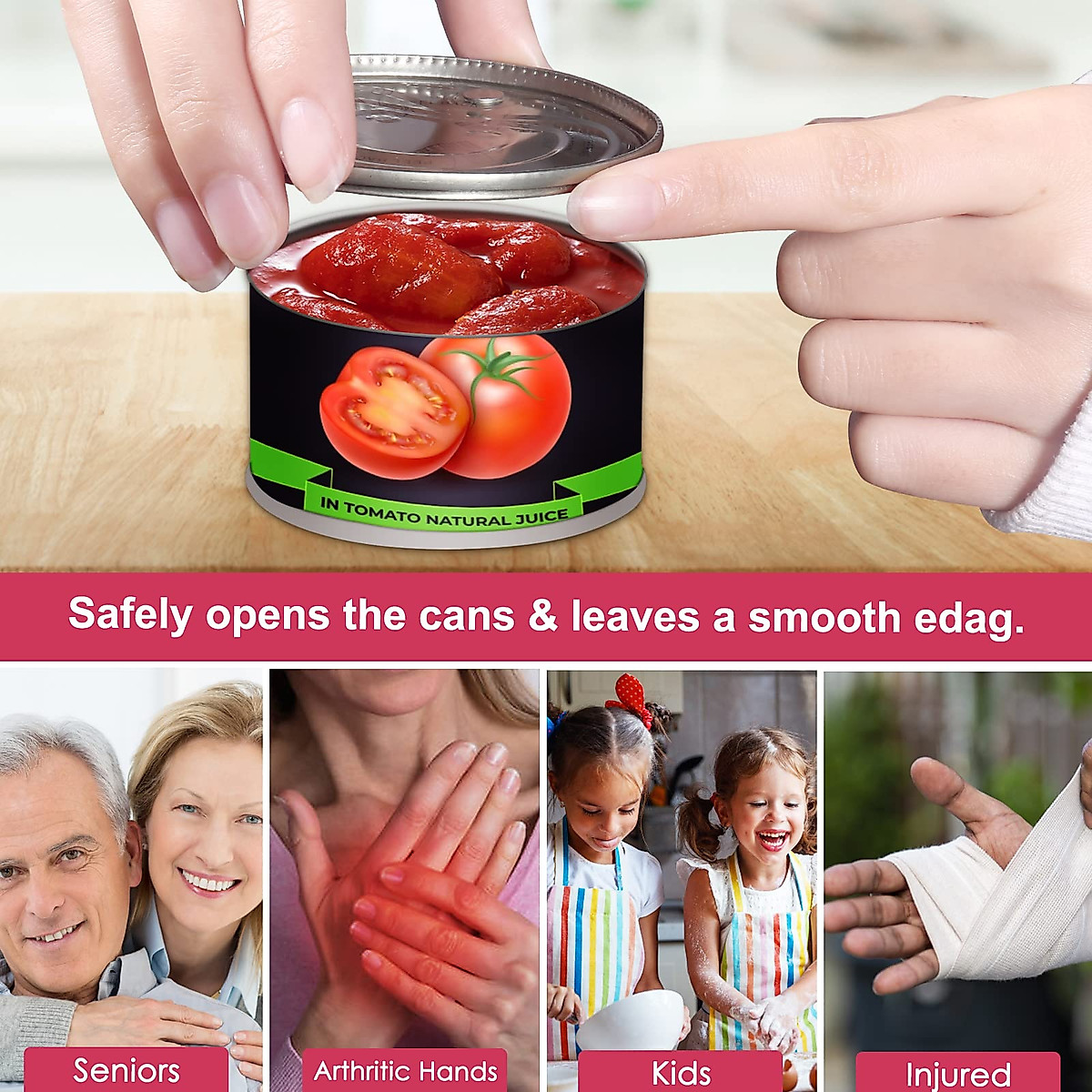 Electric Can Opener, Open Your Cans with A Simple Push of Button, Automatic Can Opener Smooth Edge, Electric Can Openers for Kitchen Arthritis and Seniors, Best Kitchen Gadget for Almost Size Can