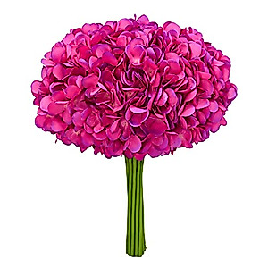 Softflame Artificial/Fake/Faux Flowers - Hydrangea Bundle Purple Color, Pack of 5, Totally 20 Heads, for Wedding, Home, Party, Restaurant
