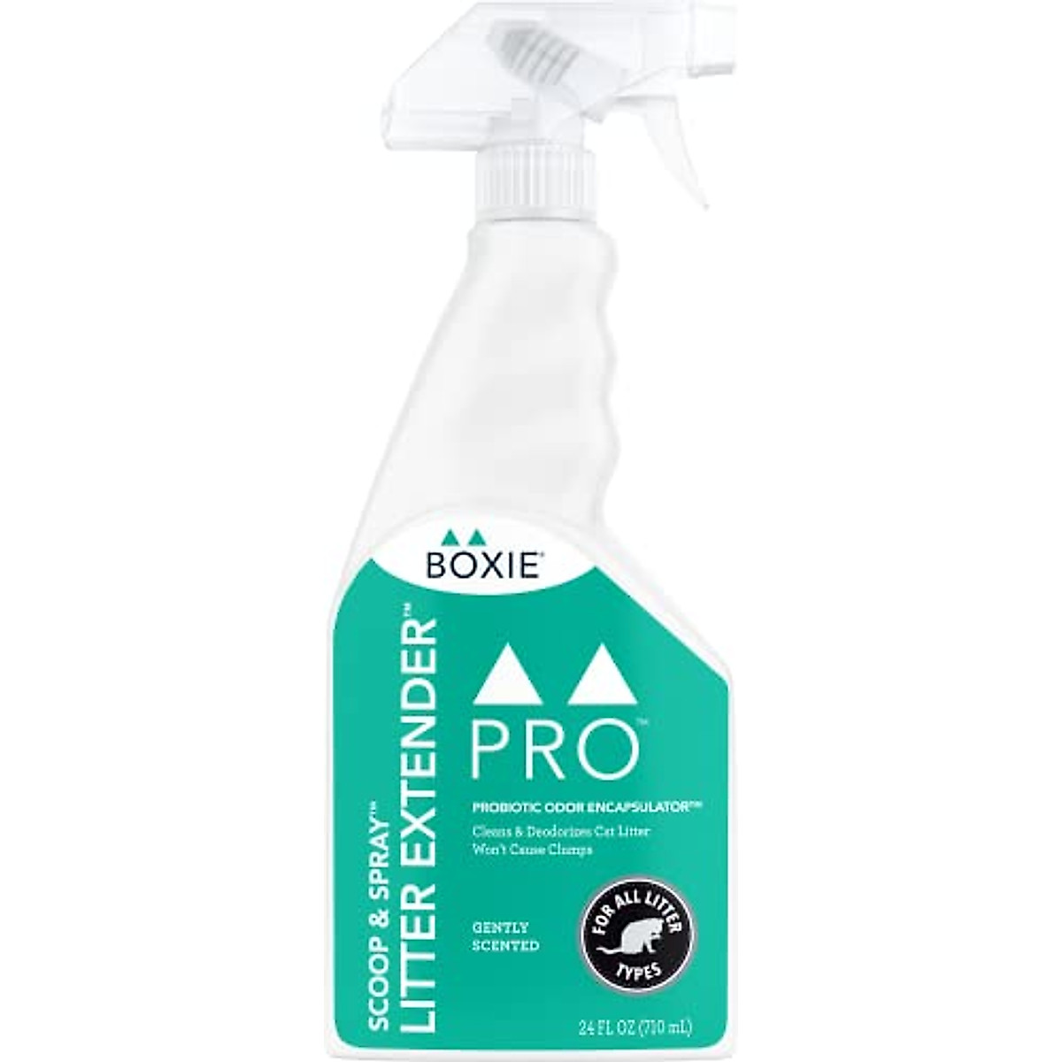 BoxiePro Scoop & Spray Litter Extender – Gently Scented- 24 oz- Probiotic Formula- Cleans and Extends The Life of Your Litter -Best Litter Box Odor Eliminator & Deodorizer