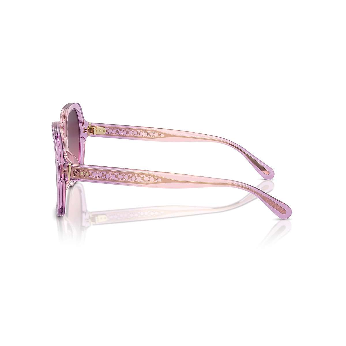 COACH Women's HC8395U Universal Fit Square Sunglasses, Amethyst/Pink Gradient/Burgundy Gradient Polarized, 54 mm