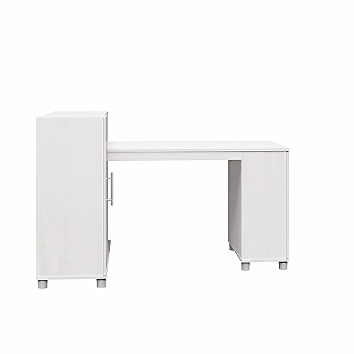 SystemBuild Evolution Camberly Hobby & Craft Desk w/Storage Cabinet in Ivory Oak