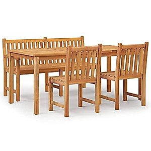 WFAUIBR Dining Set 4 Piece Patio ，Lawn Chairs Set ，Full Set of Family Gathering Tables，for Deck, Pool Side, Bedroom, Living Room, Coffee Shop，Porch Garden，70.9" x 35.4" x 30.3"