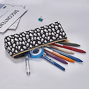 Halloween Ghost Pencil Case Women Pen Pouch Simple Carrying Box for Adult With Smooth Zipper Durable Lightweight for Office Organizer Storage Bag