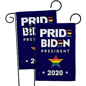 Joe Biden Flag 2020 Pride President Garden Flag 2pcs Pack Patriotic Vote Election United State American House Decoration Banner Small Yard Gift Double-Sided, 13"x 18.5", Thick Fabric