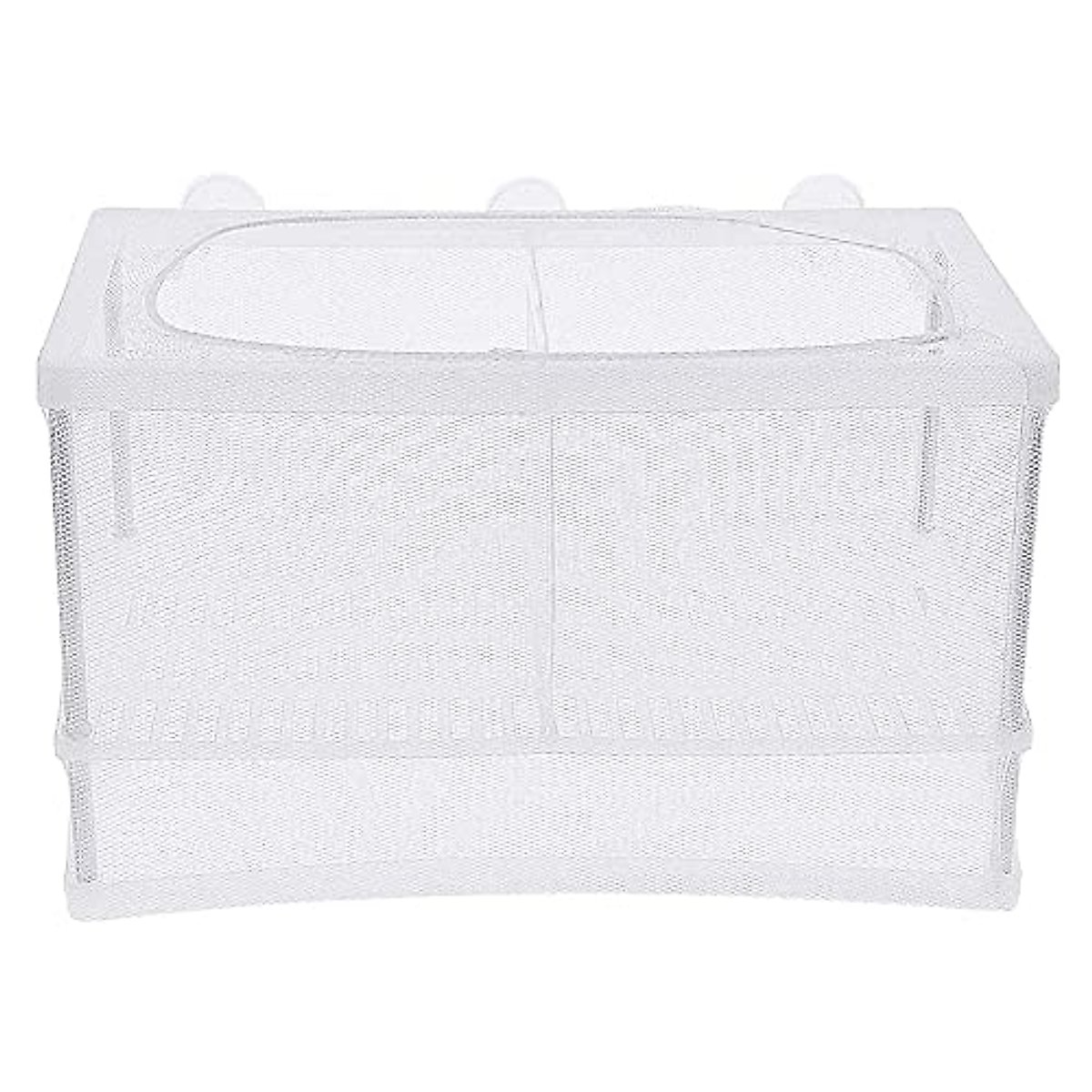 Aquarium Fish Breeder Box, Fish Isolation Box, Hatching Box, Juvenile Fish Spawning Incubator, Water Isolation Net Hatcher, Nylon Mesh Fish Fry Hatchery Breeder Box Separation Net（White L）