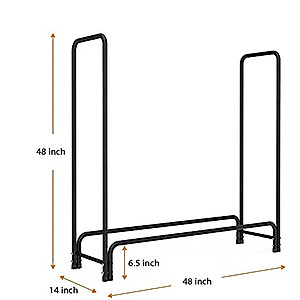 Rocky Mountain Goods Firewood Rack Outdoor/Indoor - Wood Storage Firewood Holder - Heavy Duty Steel Log Rack - Easy Install in Minutes - Included Hardware - Keeps Firewood Up and Dry - 4 Foot