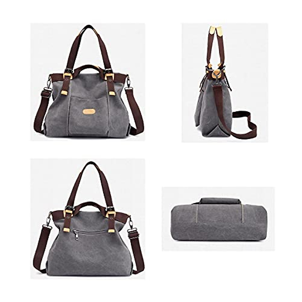 GJGJTER Women Soft Retro Casual All-match Tote Satchel Crossbody Hobo Messenger Canvas Shoulder Bag Clutches-Green