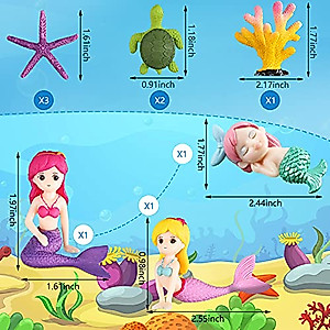 Aquarium Fish Tank Mermaid Ornament Miniature Mermaid Figurines with Simulated Seaweed for DIY Craft Aquarium Fish Tank Desk Accessories Decoration