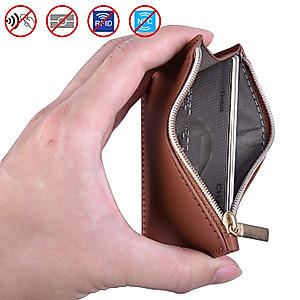 Wisdompro RFID Credit Card Holder, 2 Pack PU Leather Coin Purse Change Wallet