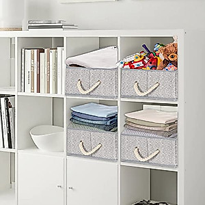 Kntiwiwo Closet Storage Bins Trapezoid Storage Baskets,Fabric Foldable Storage Bins for Shelves, Closet Bin Organizer and Storage Bins with Handles for Living Room Bedroom Office, Gray, 4-Pack