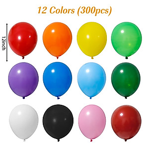 Holicolor 300pcs Rainbow Balloons for Birthday & Events