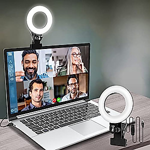 Video Conference Lighting,Webcam Lighting,Ring Light for Monitor Clip On,Zoom Call Lighting, Remote Working, Distance Learning,Self Broadcasting and Live Streaming, Computer Laptop