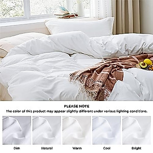 Bedsure White California King Duvet Cover - Soft Prewashed Cal King Duvet Cover Set, 3 Pieces, 1 Duvet Cover 104x98 Inches with Zipper Closure and 2 Pillow Shams, Comforter Not Included