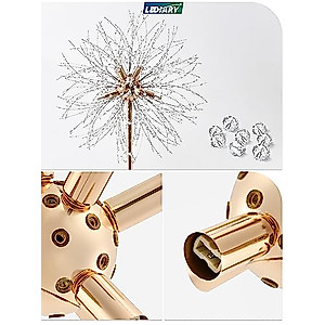LEDIARY 75 Inch Tall Floor Lamp, Modern Standing Lamp for Living Room, LED Crystal Floor Lamp with On/Off Foot Switch, Industrial Gold Floor Lamp, Metal Tall Pole Lamp for Bedroom Office