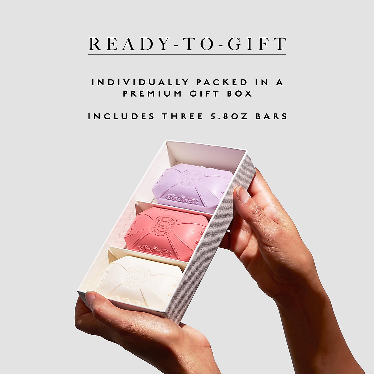 Caswell-Massey Natural Bar Soap for Women, Moisturizing Body Soap Bar for All Skin Types, Made with Essential Oils & Plant-Based Formula for Soft Skin, Lilac, Gardenia & Honeysuckle, 3x3.5 oz Gift Set