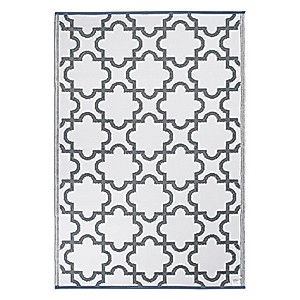 DII Reversible Outdoor Lattice Woven Rug, 4x6 Ft, Gray