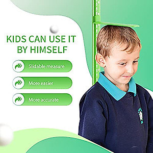EASYXQ Growth Chart, Children Height Ruler Wall Decor, 3D Removable Growth Height Chart, Splicing Height Ruler Measurement for Kids and Nursery 79 inch (Green)