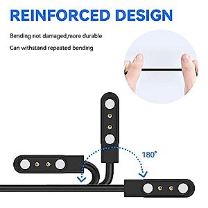 warmartter 3.3FT Smart Watch Charger Magnetic, USB Charging Cable for YAMAY VeryFitPro SW023 ID205L SW021 ID205U ID205S SW025 Uwatch 3 3S 2 2S