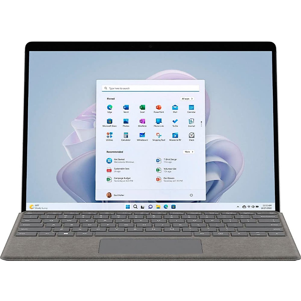 Microsoft Surface Pro 9, 13" Touchscreen 2-in-1 Tablet, 12th Gen Intel Core i5-1235U, Intel Iris Xe Graphics, 8GB DDR5 RAM, 1TB SSD, Windows 11 Pro, Platinum, Device Only, with MTC Stylus Pen